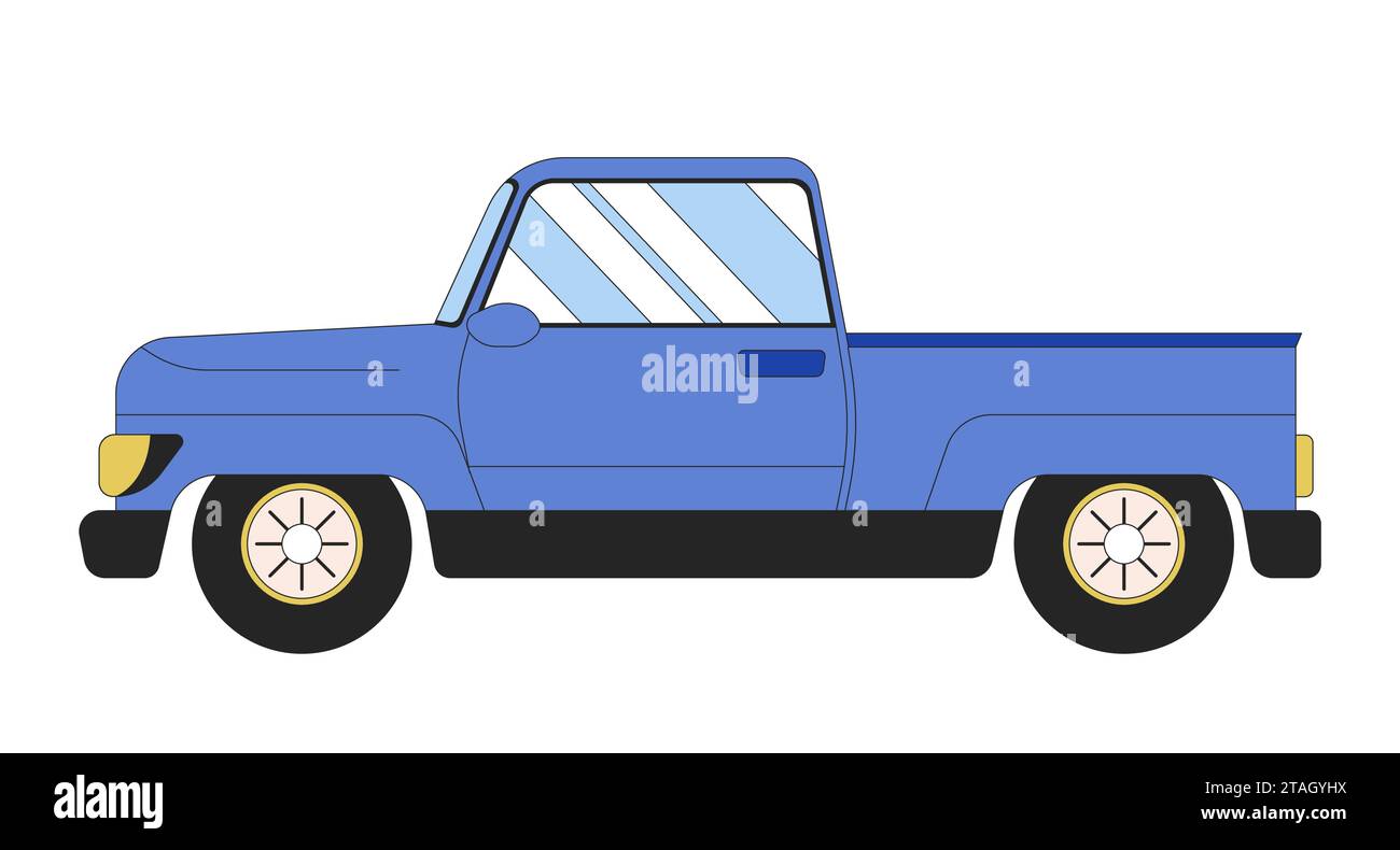 Car Side View 2d Linear Cartoon Object Stock Vector Image And Art Alamy
