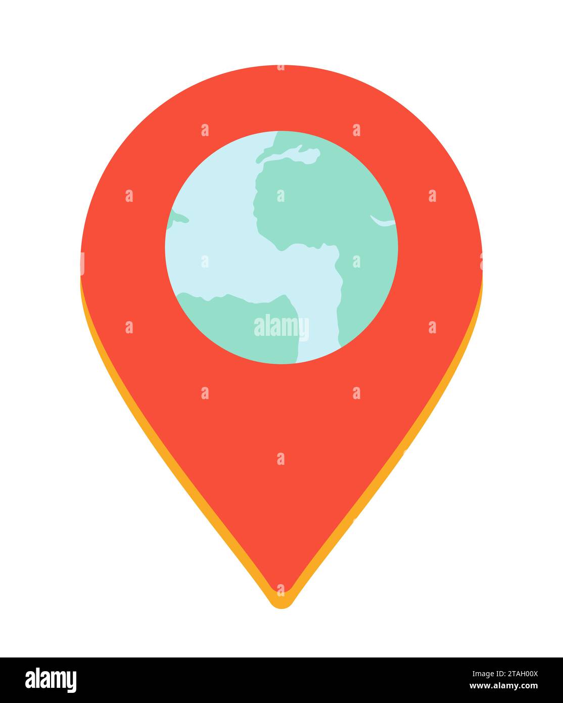 Planet earth location pinpoint 2D cartoon object Stock Vector Image ...