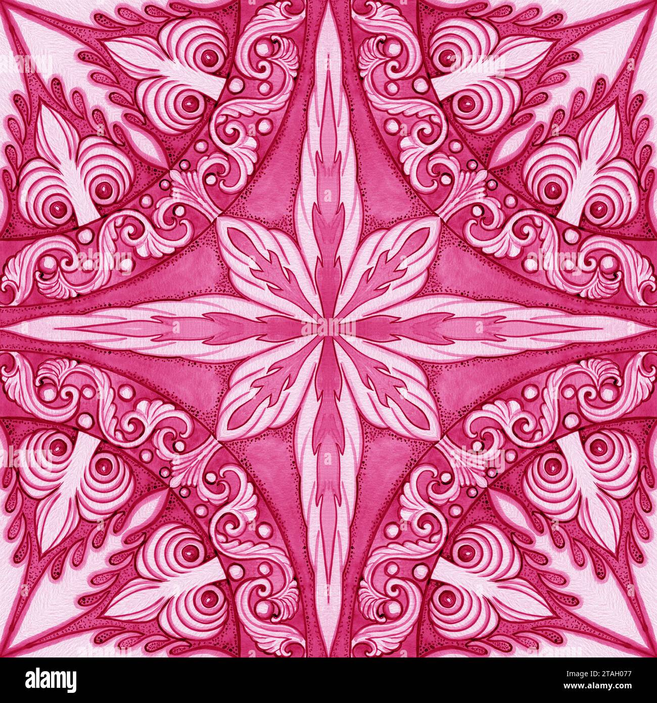 Design of ceramic tiles in pink tones. Sicilian seamless pattern ...