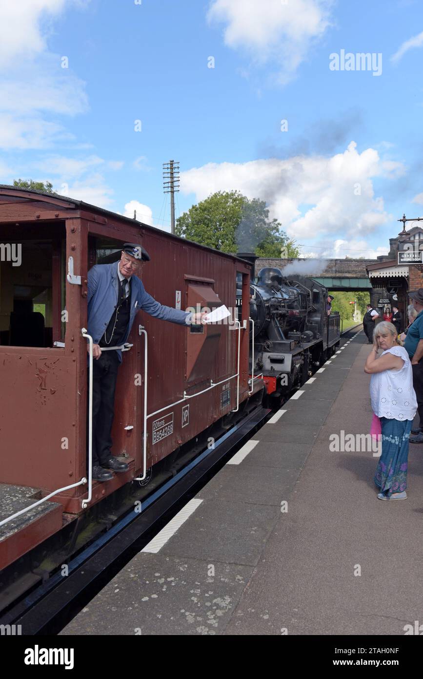 Good train guard in brake van at Quorn Station, Great Central Heritage ...