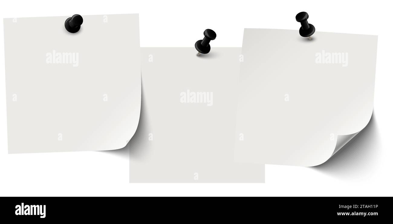 eps vector illustration with business little sticky notes in a row with ...