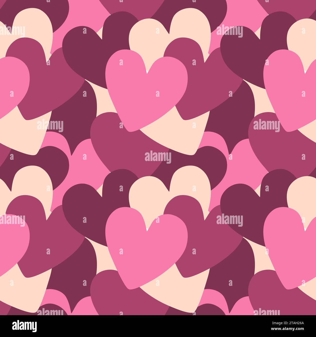 Valentines Day love pattern with red pink hearts. Wedding holiday ...