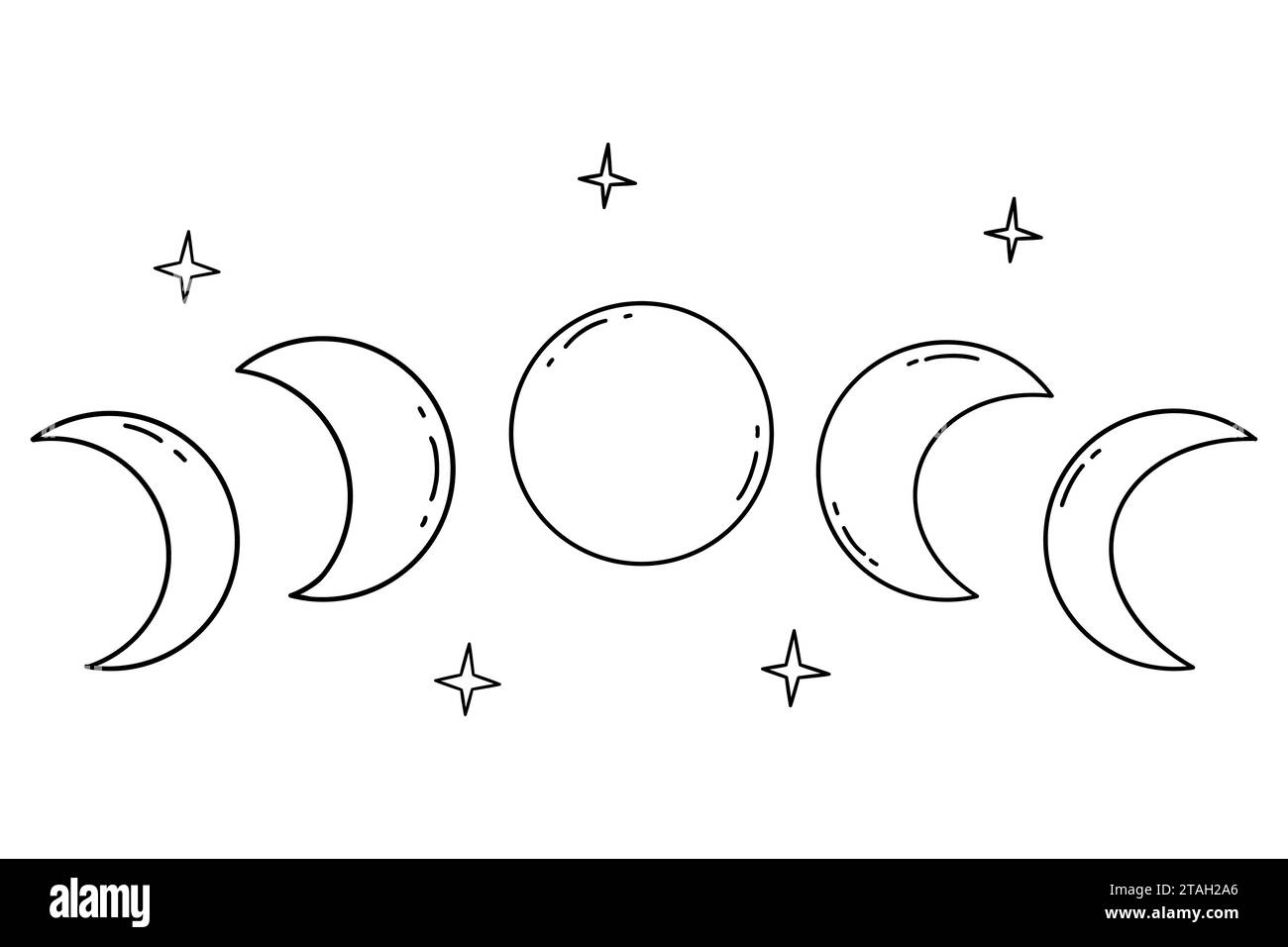 Moon Phases Clip Art Black And White