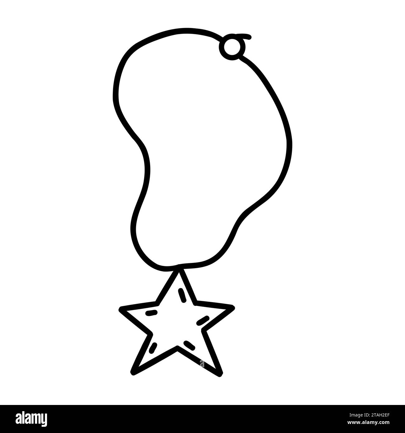 Chain with star pendant. Amulet on string. Beautiful accessory. Black ...