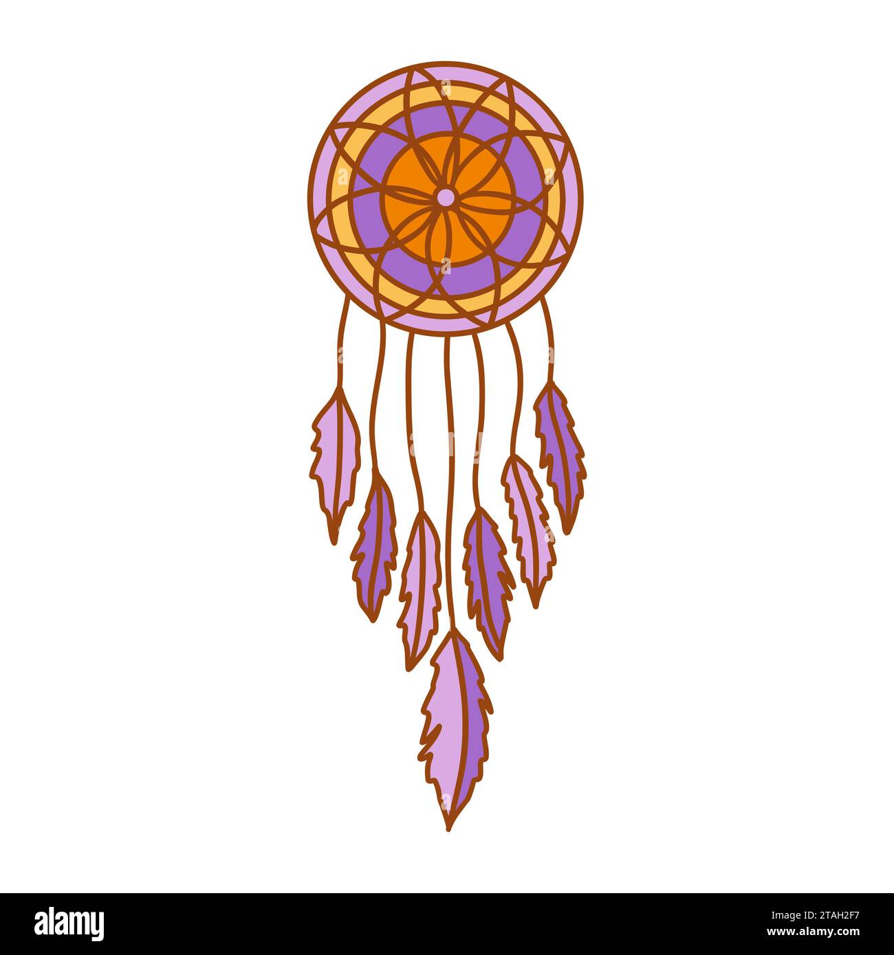 Dreamcatcher with feathers and flower. Protective amulet against ...