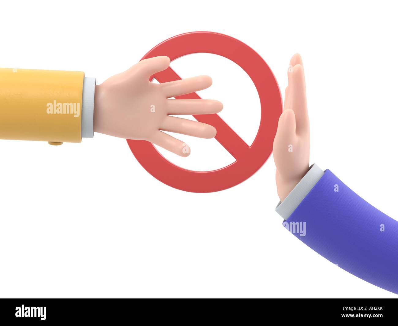 Do not contact. No handshake icon. Red prohibition sign. Precautions ...