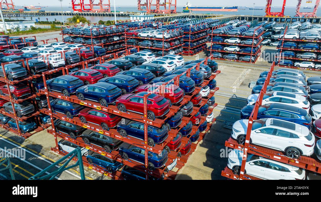 SUZHOU, CHINA - DECEMBER 1, 2023 - A batch of cars are about to be ...