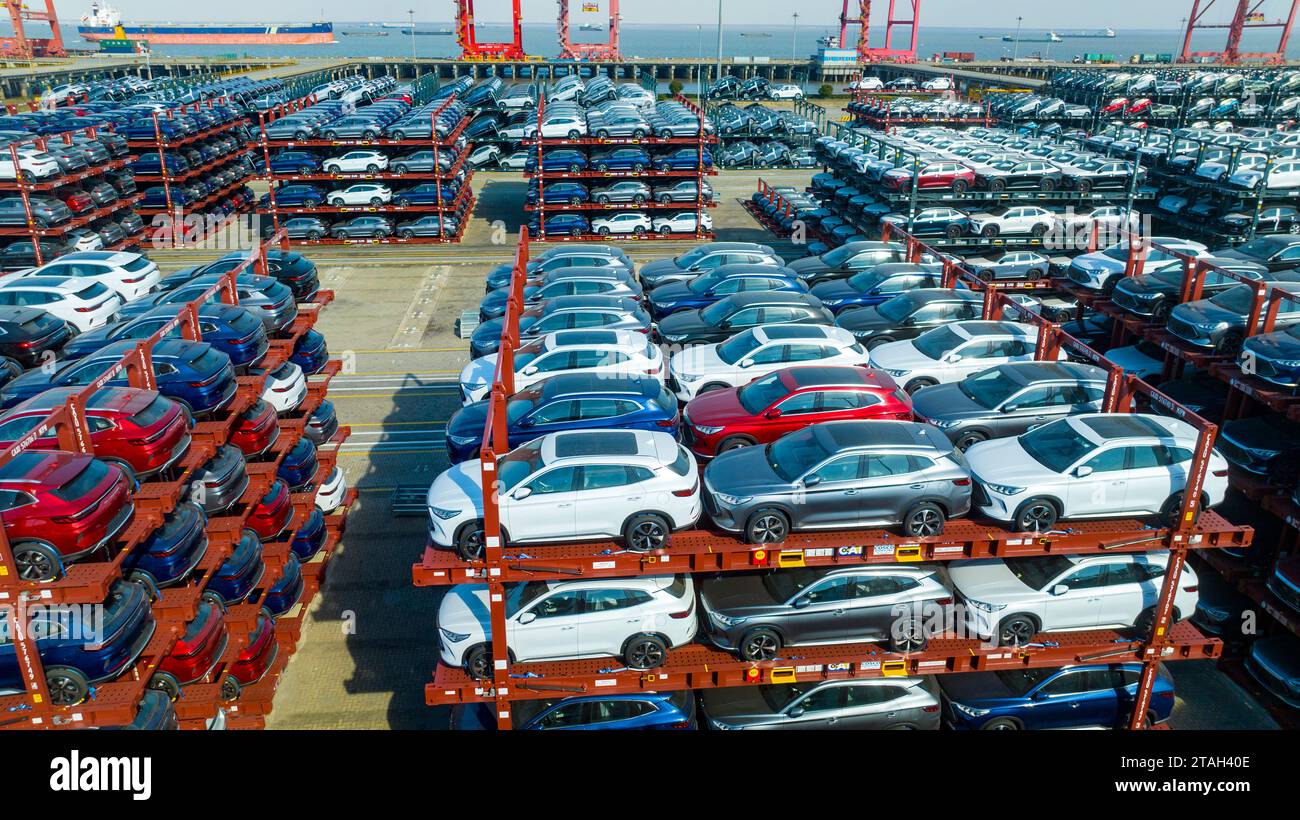 SUZHOU, CHINA - DECEMBER 1, 2023 - A batch of cars are about to be ...