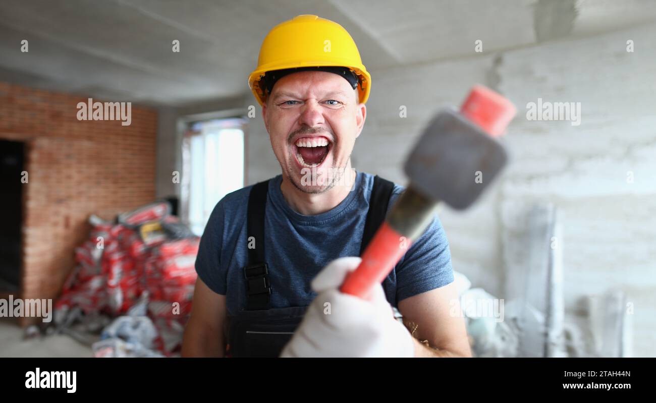 Construction engineer worker sledgehammer hi-res stock photography and ...