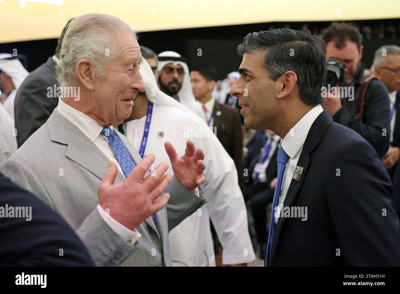 King Charles III (left) speaks with Prime Minister Rishi Sunak as they ...