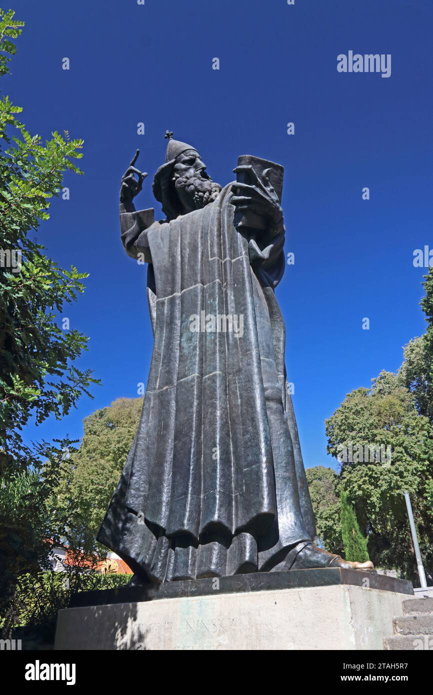 Statue of 10th century Bishop Grgur Ninski, Split, Croatia Stock Photo ...