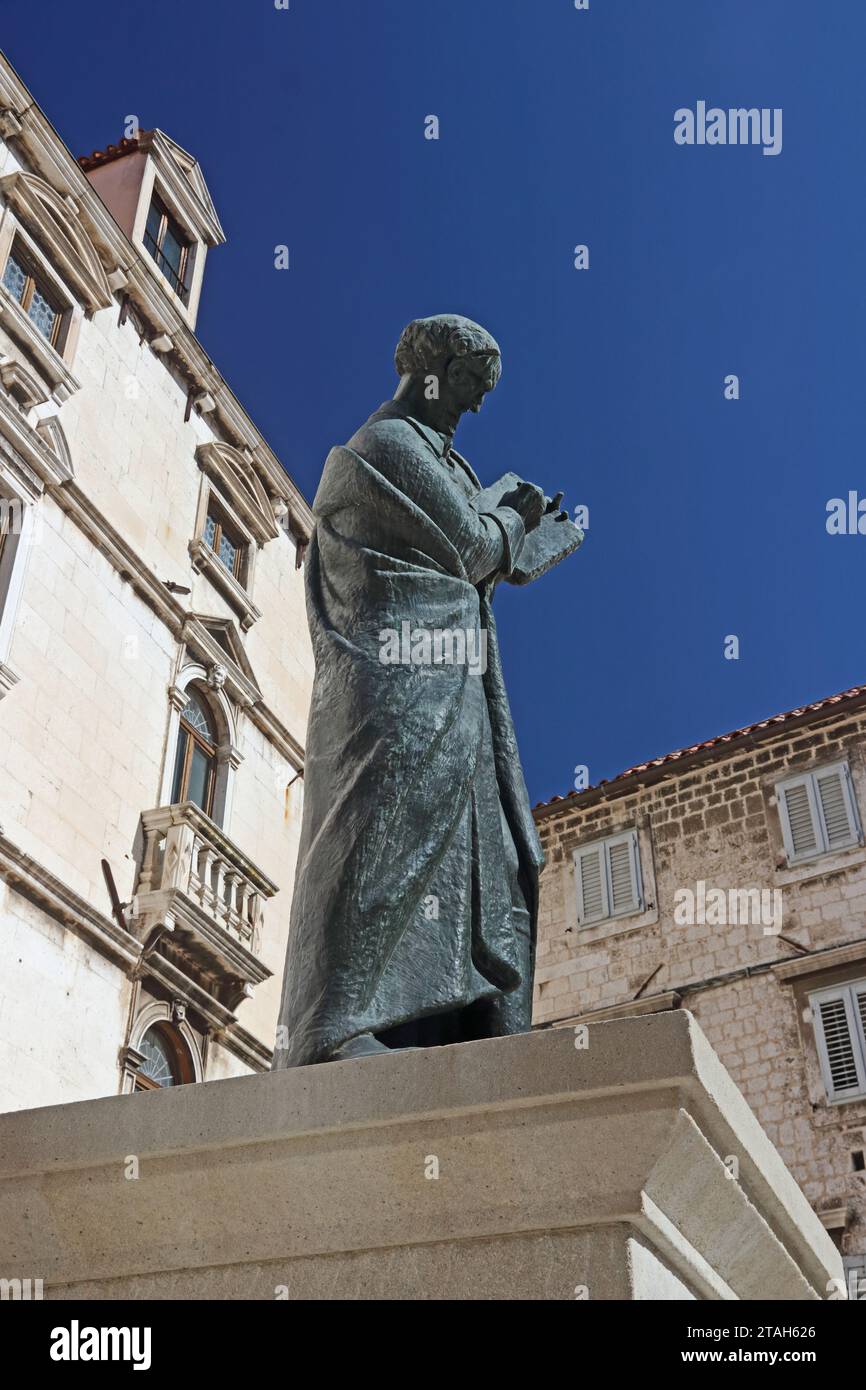 Statue of Marko Marulic, Fruit Square, Split Stock Photo - Alamy