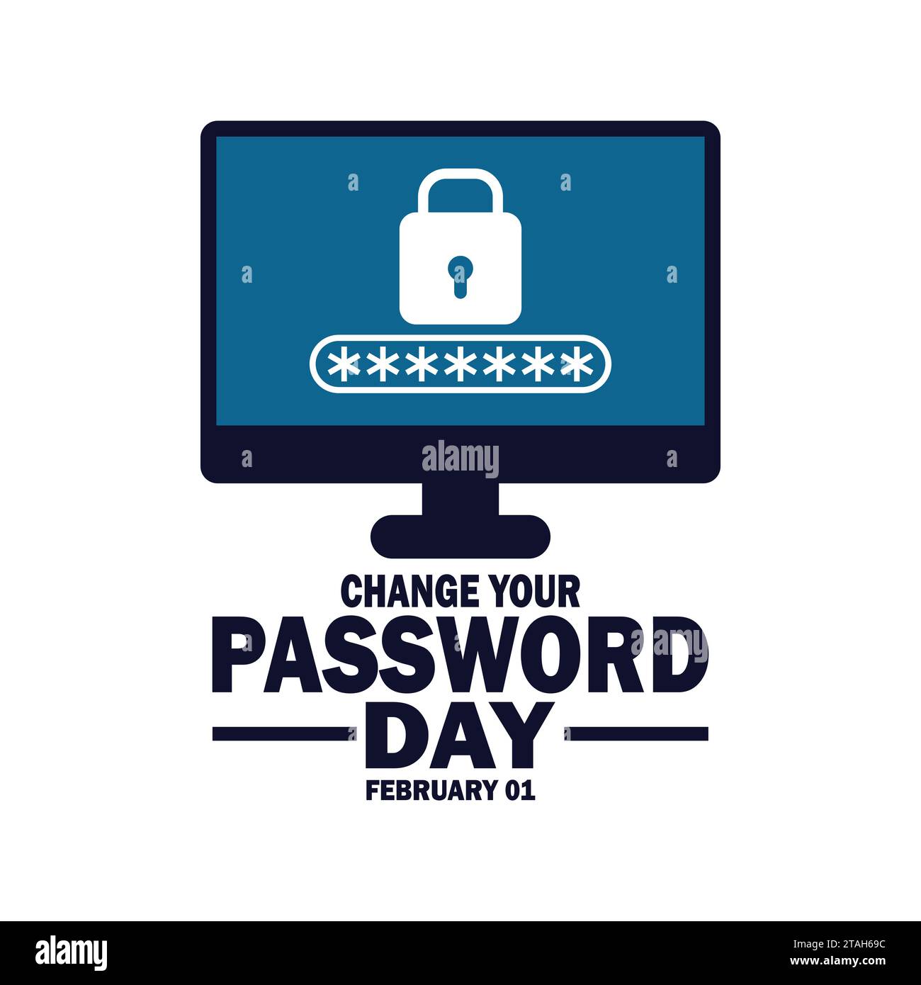 Change Your Password Day Vector illustration. February 01. Suitable for greeting card, poster ...