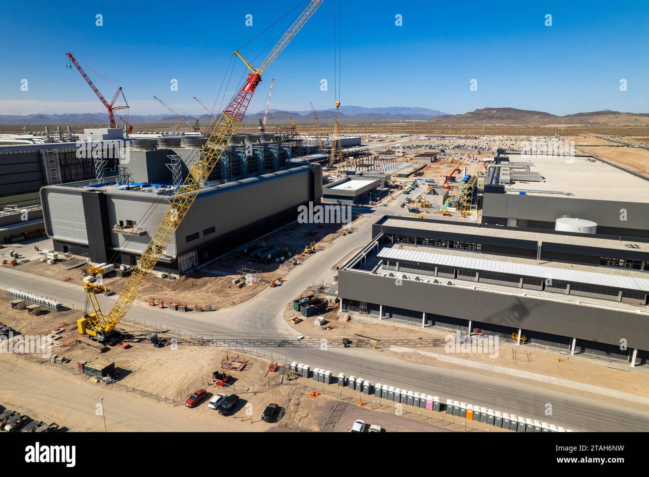 An aerial view of the Taiwan Semiconductors Mega Factory construction in North Phoenix,, Arizona ...