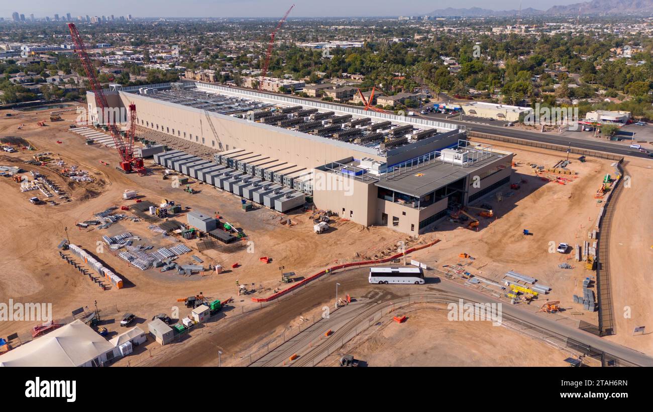 An aerial view of the QTS Data center under construction in Phoenix ...