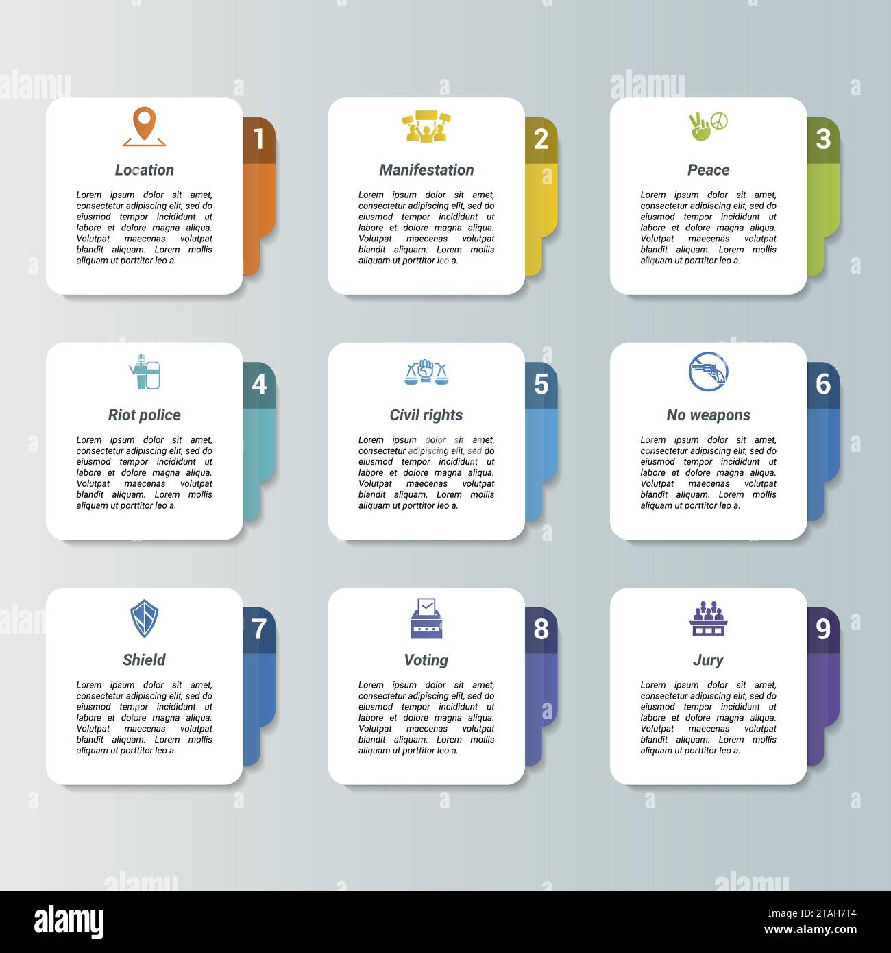 Infographics with Digital Service theme icons, 10 steps. Such as ...