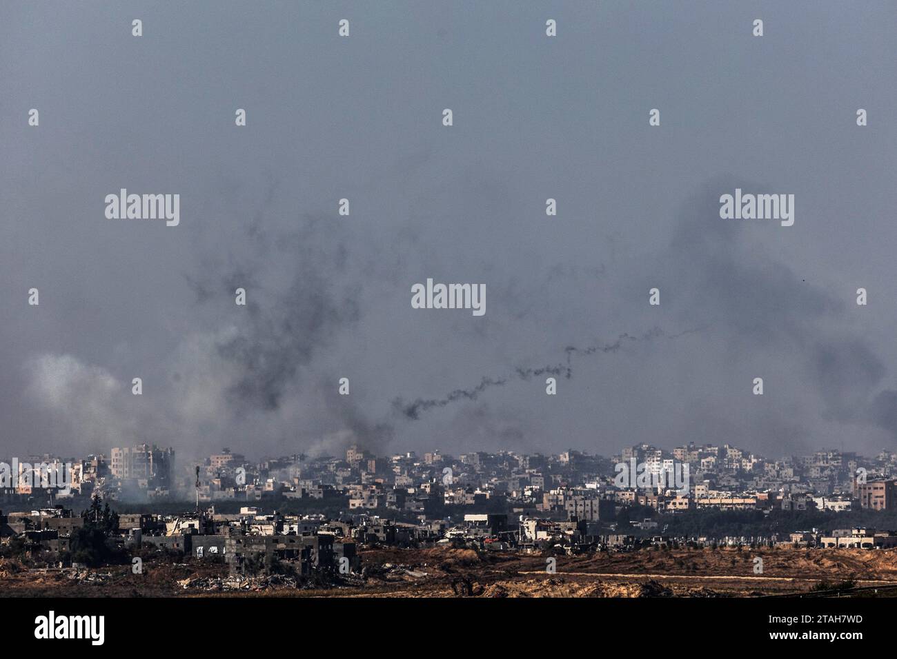 Sderot, Israel. 01st Dec, 2023. Rockets are fired from Gaza Strip after ...