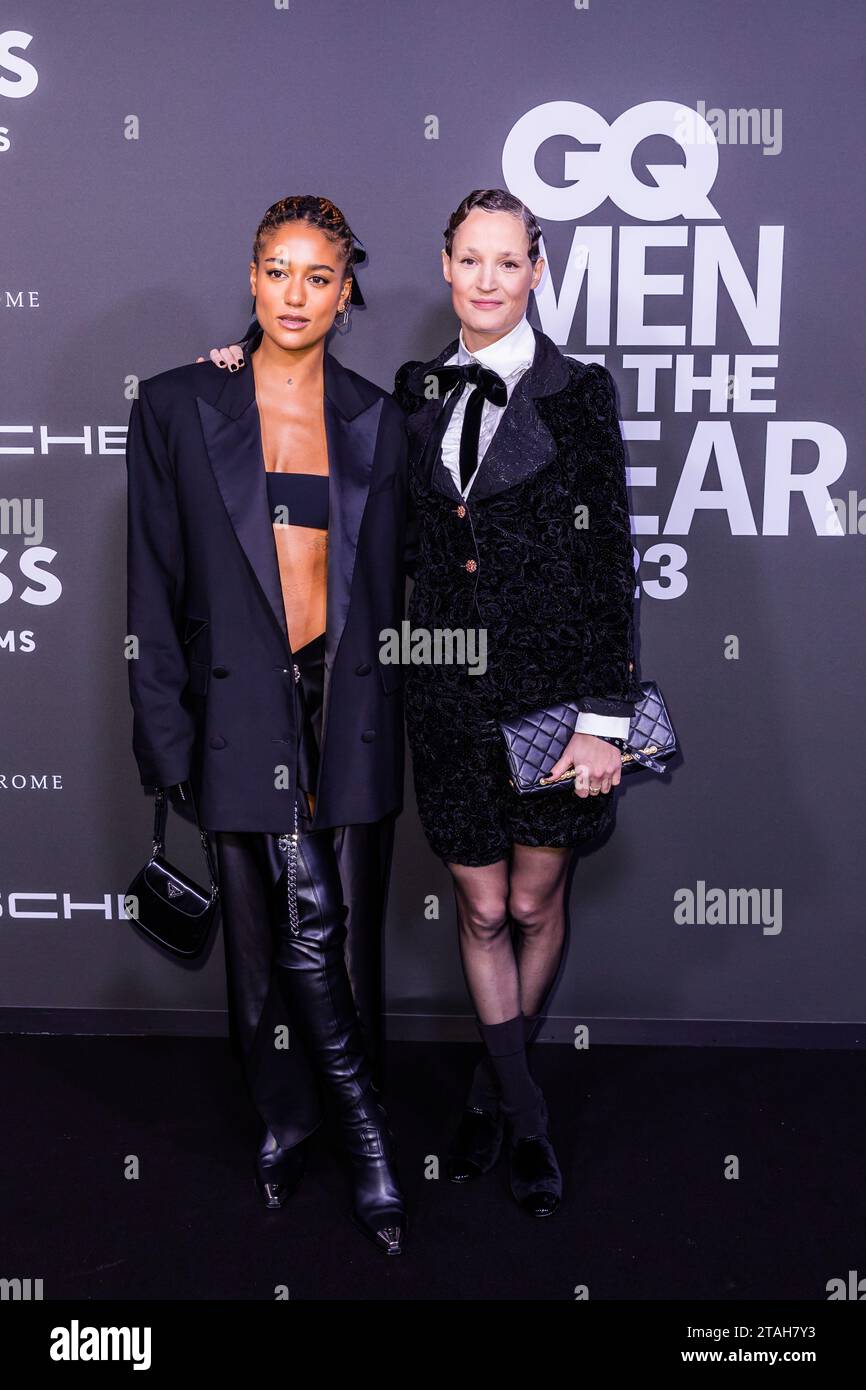 Berlin, Germany. 30th Nov, 2023. Vicky Krieps (r), actress, and Lary ...