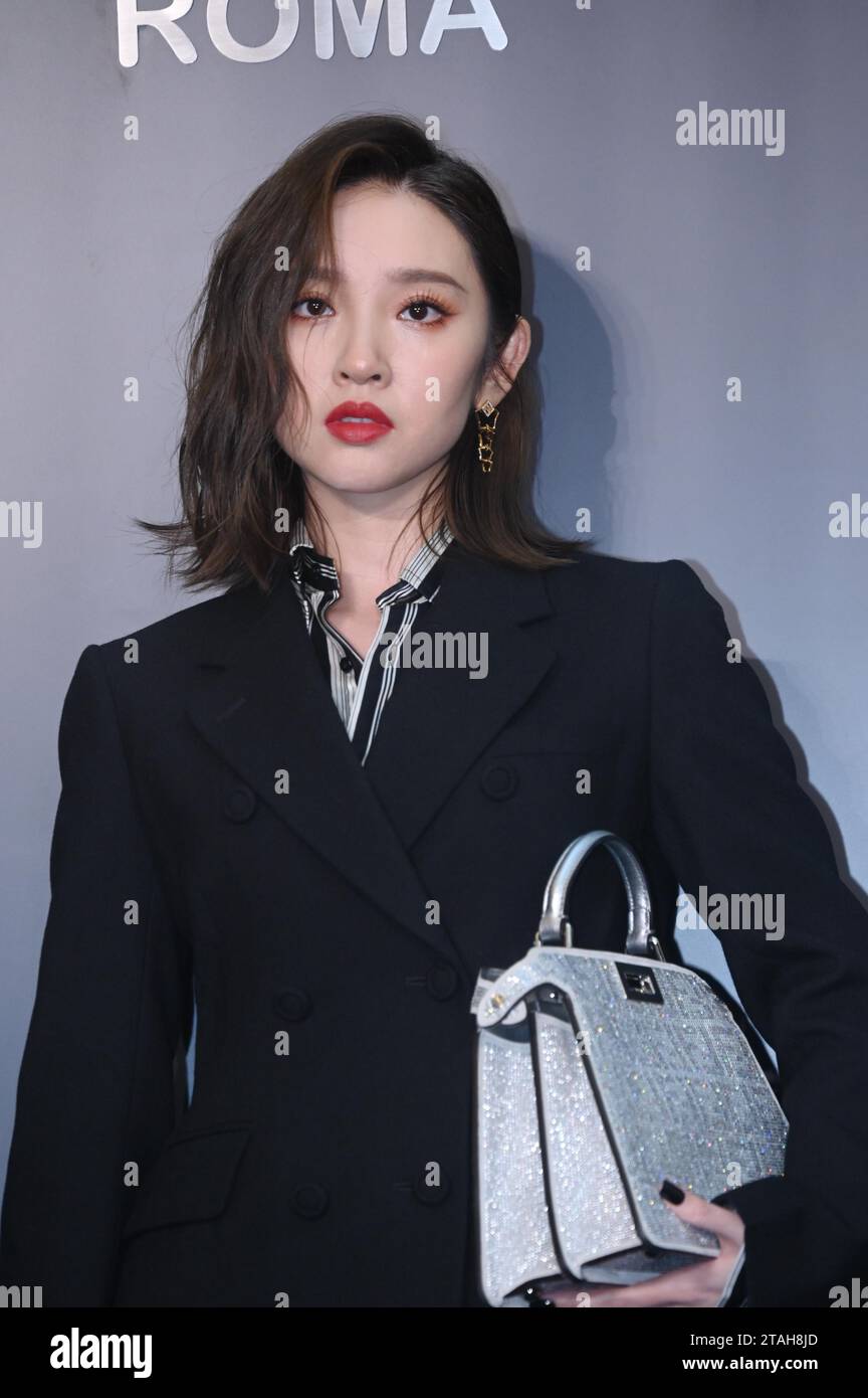 Chinese actress Tang Yixin attends a Fendi activity in Shanghai, China ...