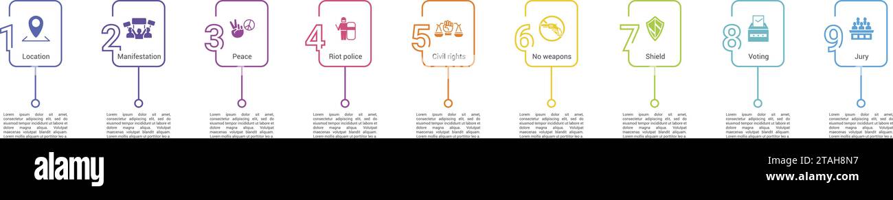 Infographics with Digital Service theme icons, 10 steps. Such as ...