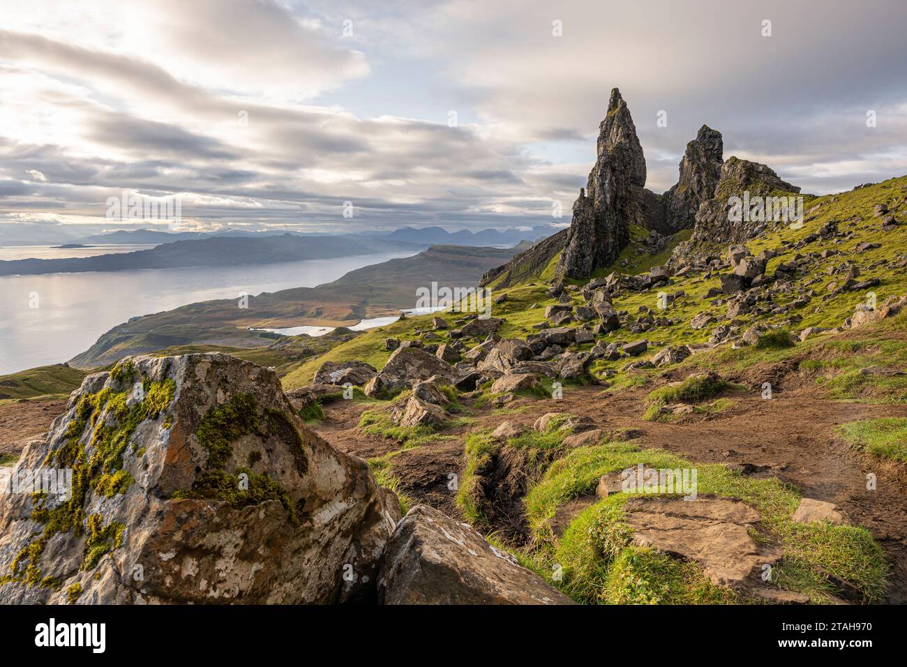 An aerial view of Storr Hill on the Isle of Skye in Scotland Stock ...