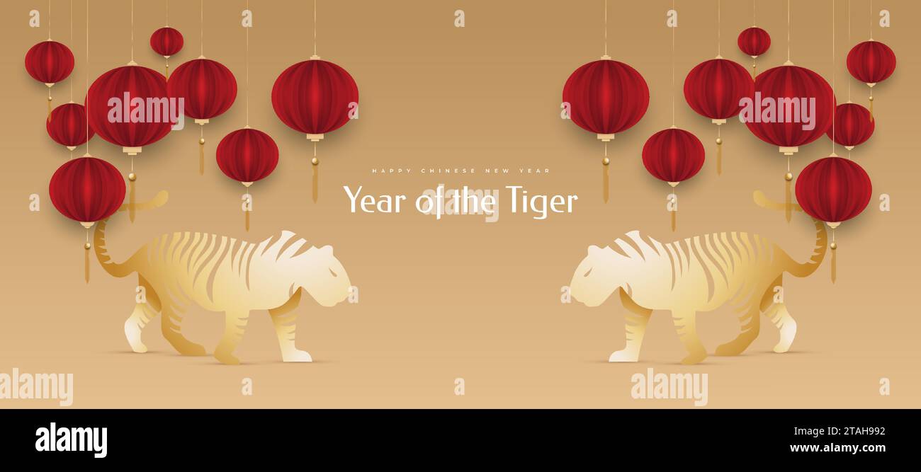 Chinese New Year 2022 Year of The Tiger. Chinese New Year Banner with ...