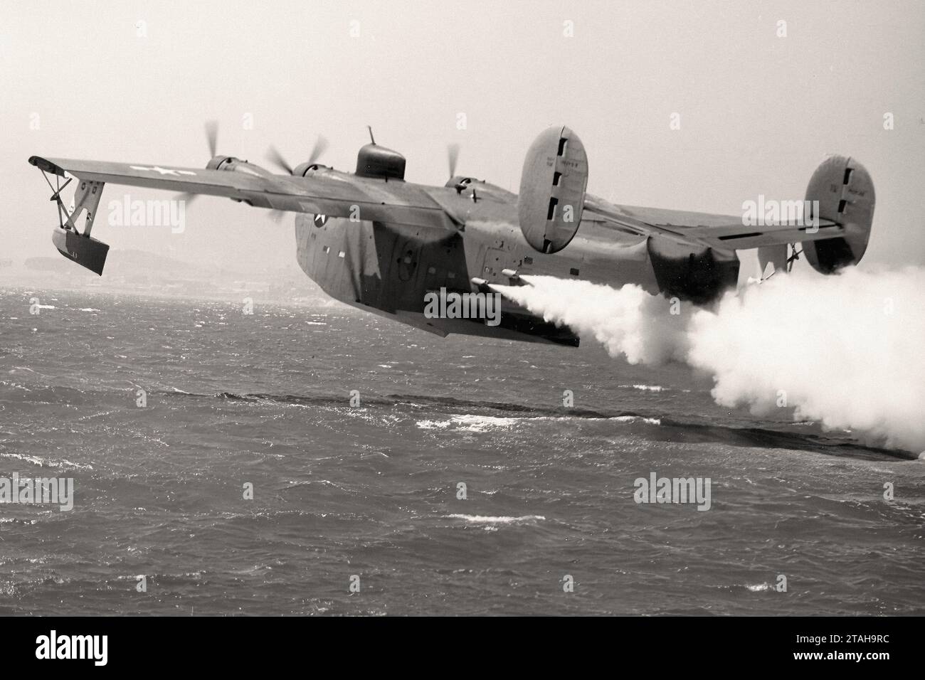Airplane - Consolidated PB2Y-5H JATO Take Off Stock Photo - Alamy