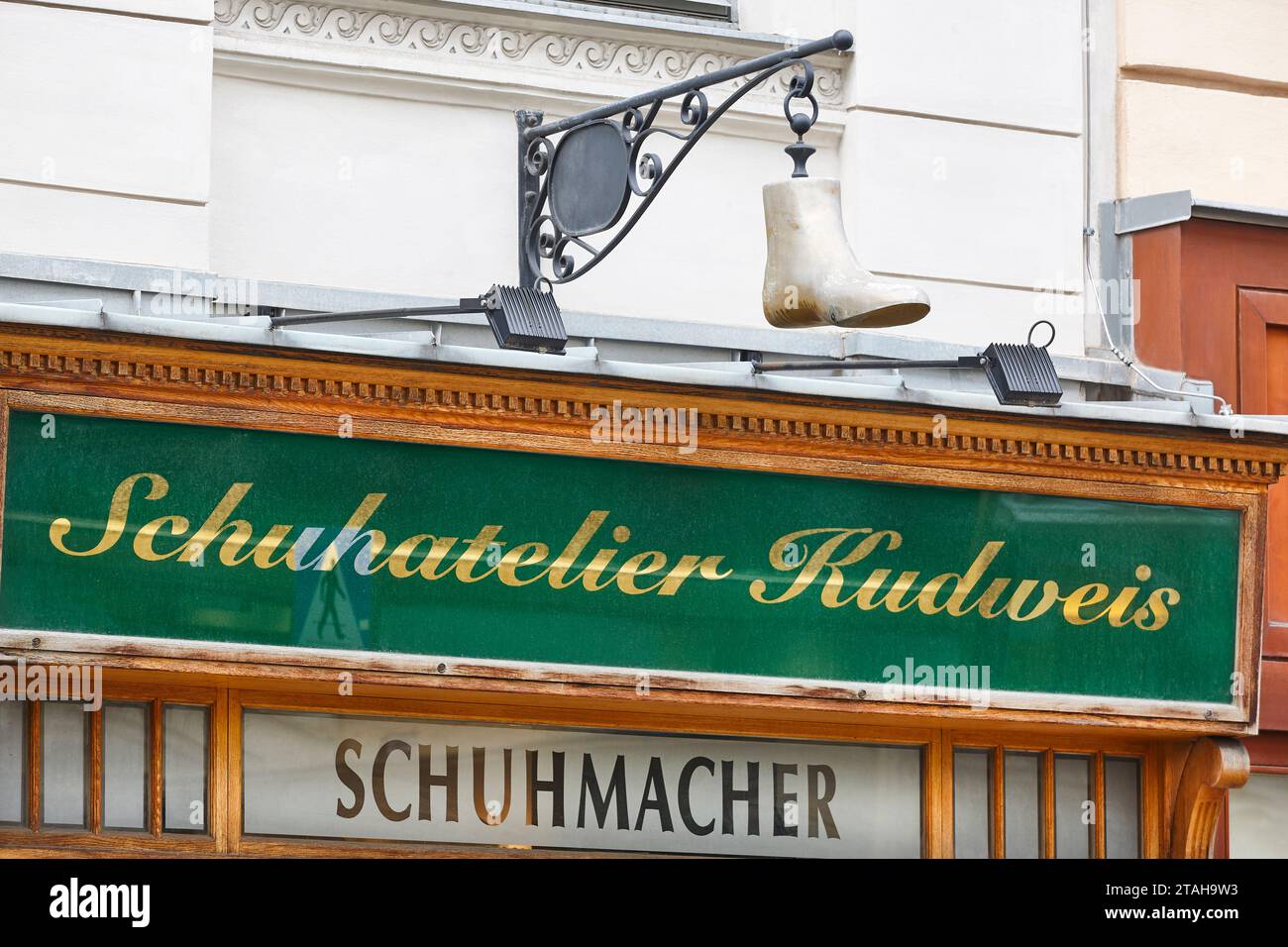 Traditional shoe store in Vienna city center. Handcraft. Austria Stock ...