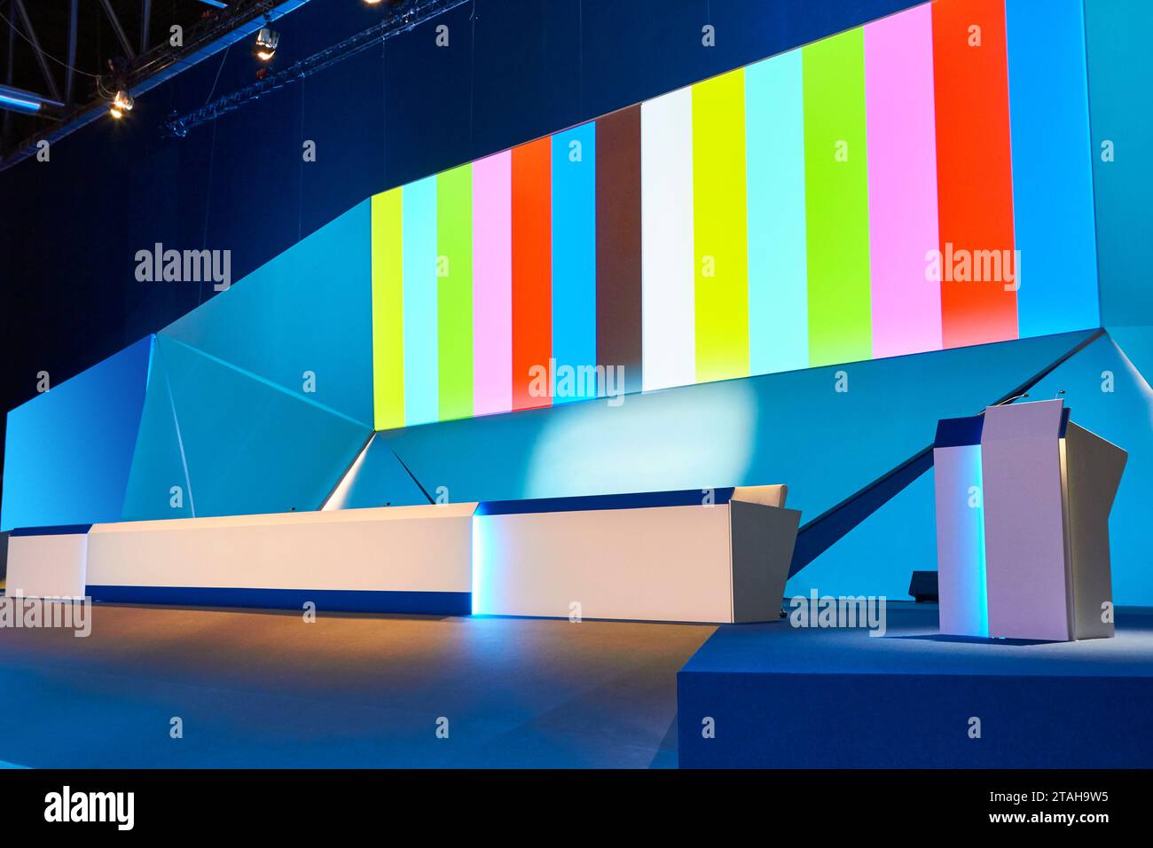 Conference hall. Convention center with podium. Professional meeting ...