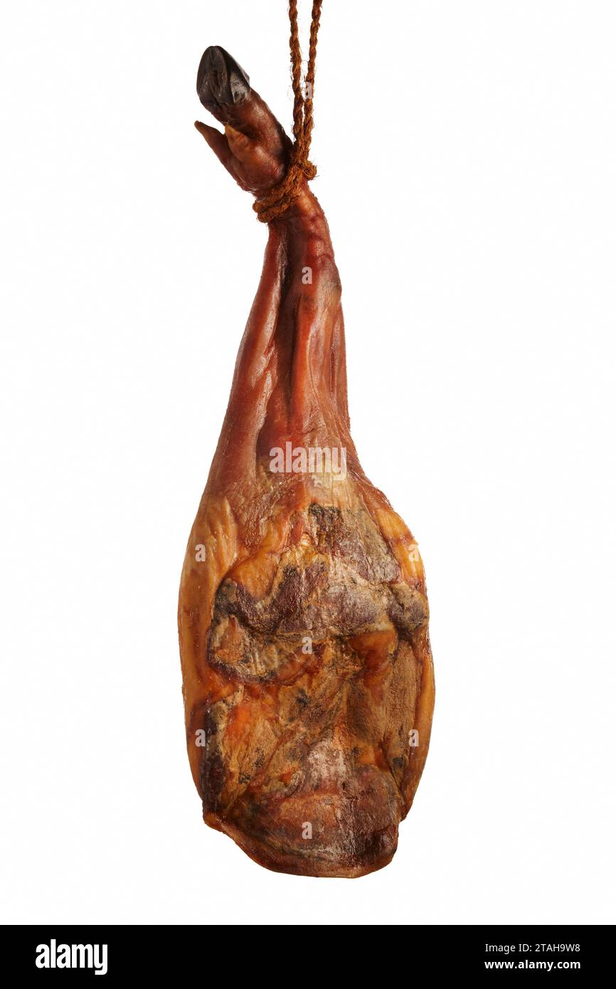 Iberico ham hanging from hi-res stock photography and images - Alamy
