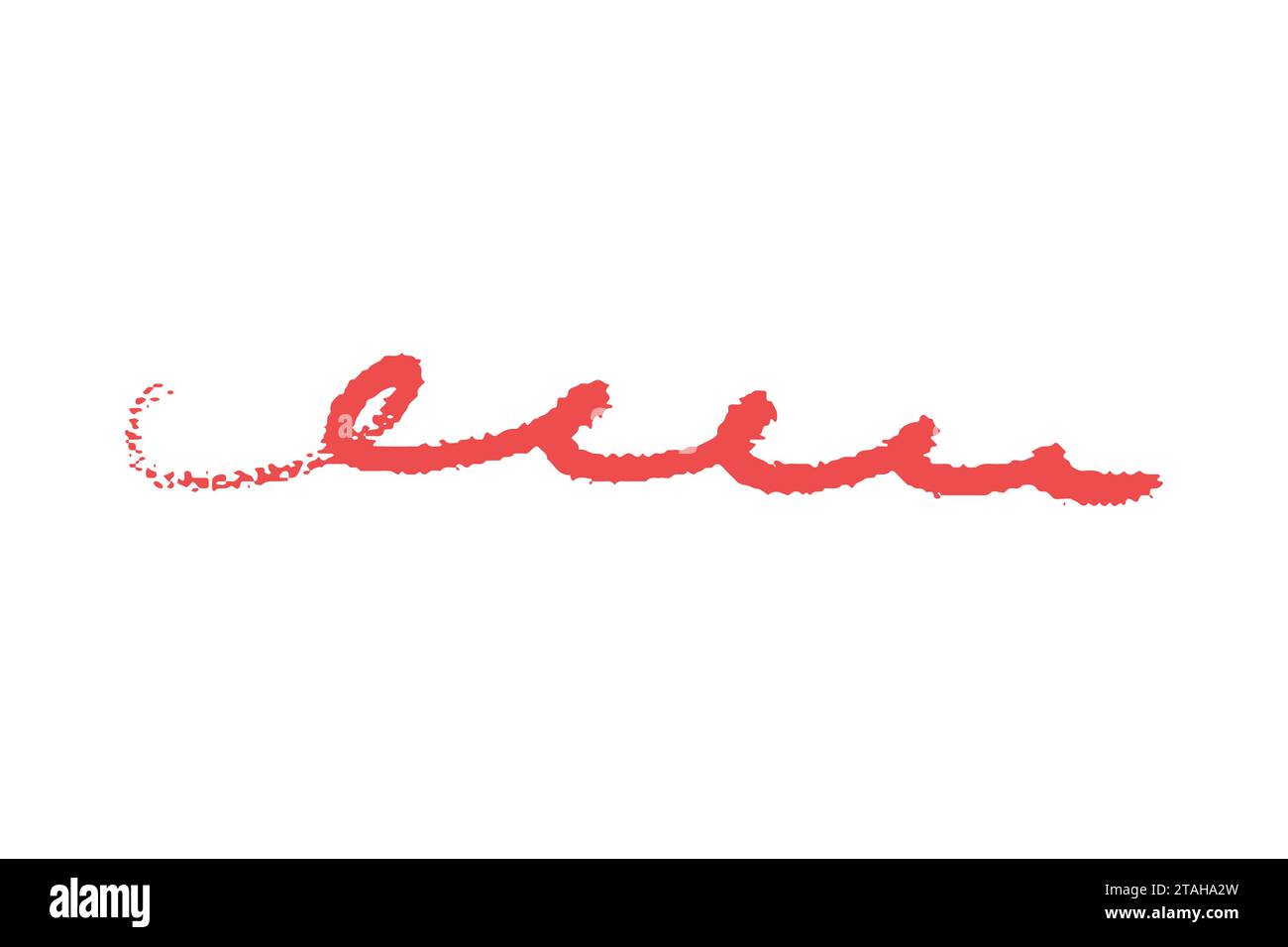 crayon emphasis underline. Hand drawn red charcoal curly lines ...