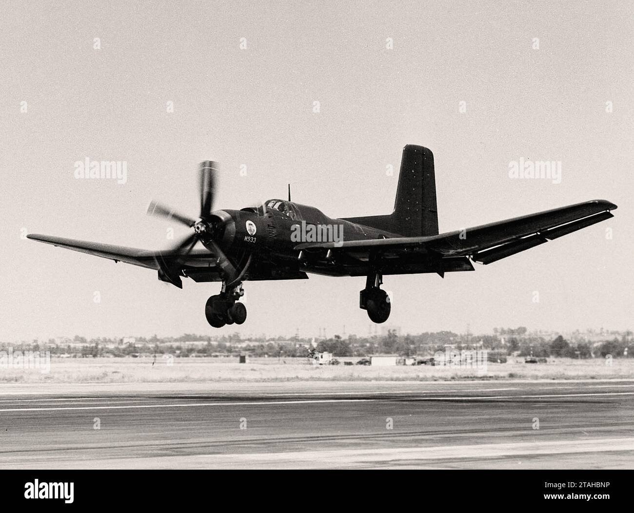 Airplane - Douglas XTB2D-1 Skypirate prototype landing Stock Photo - Alamy