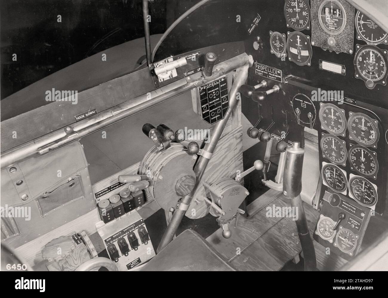 Airplane - Grumman XF5F Skyrocket cockpit Stock Photo - Alamy