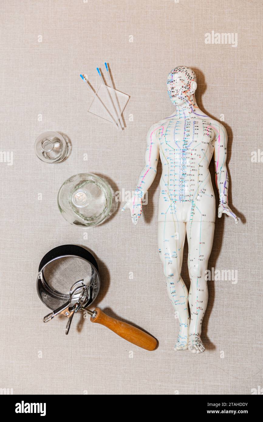 Chinese Medicinal Healing Practice Treatment Tools Flatlay Stock Photo ...