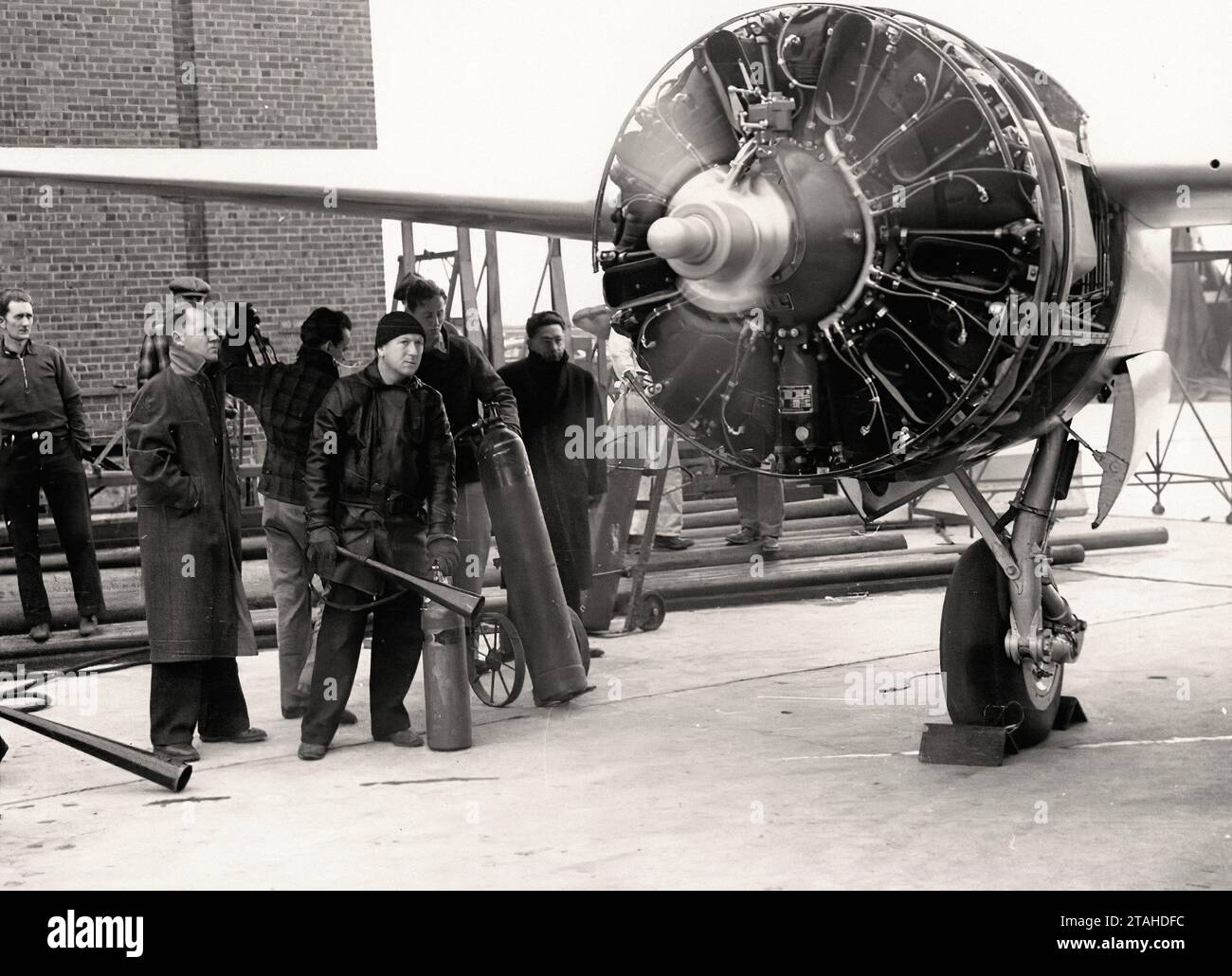 Airplane - Grumman XP-50 Start Engine 1940 Stock Photo - Alamy