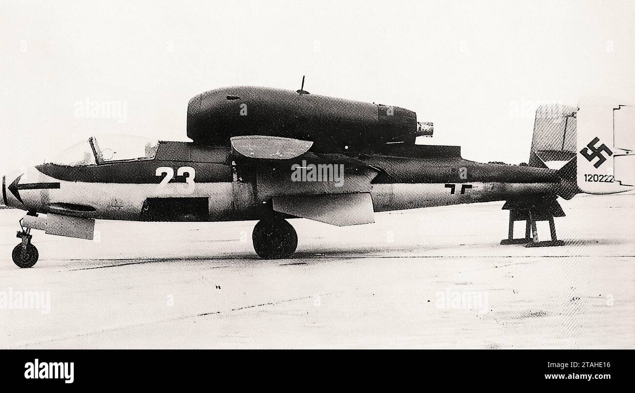 Airplane - Heinkel He 162 side Stock Photo - Alamy