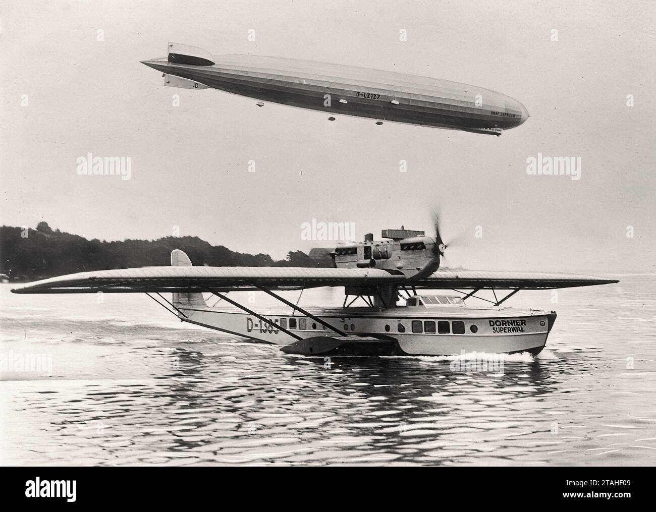 Airplane - LZ 127 Graf Zeppelin & Dornier Superwal. 1928 Stock Photo - Alamy