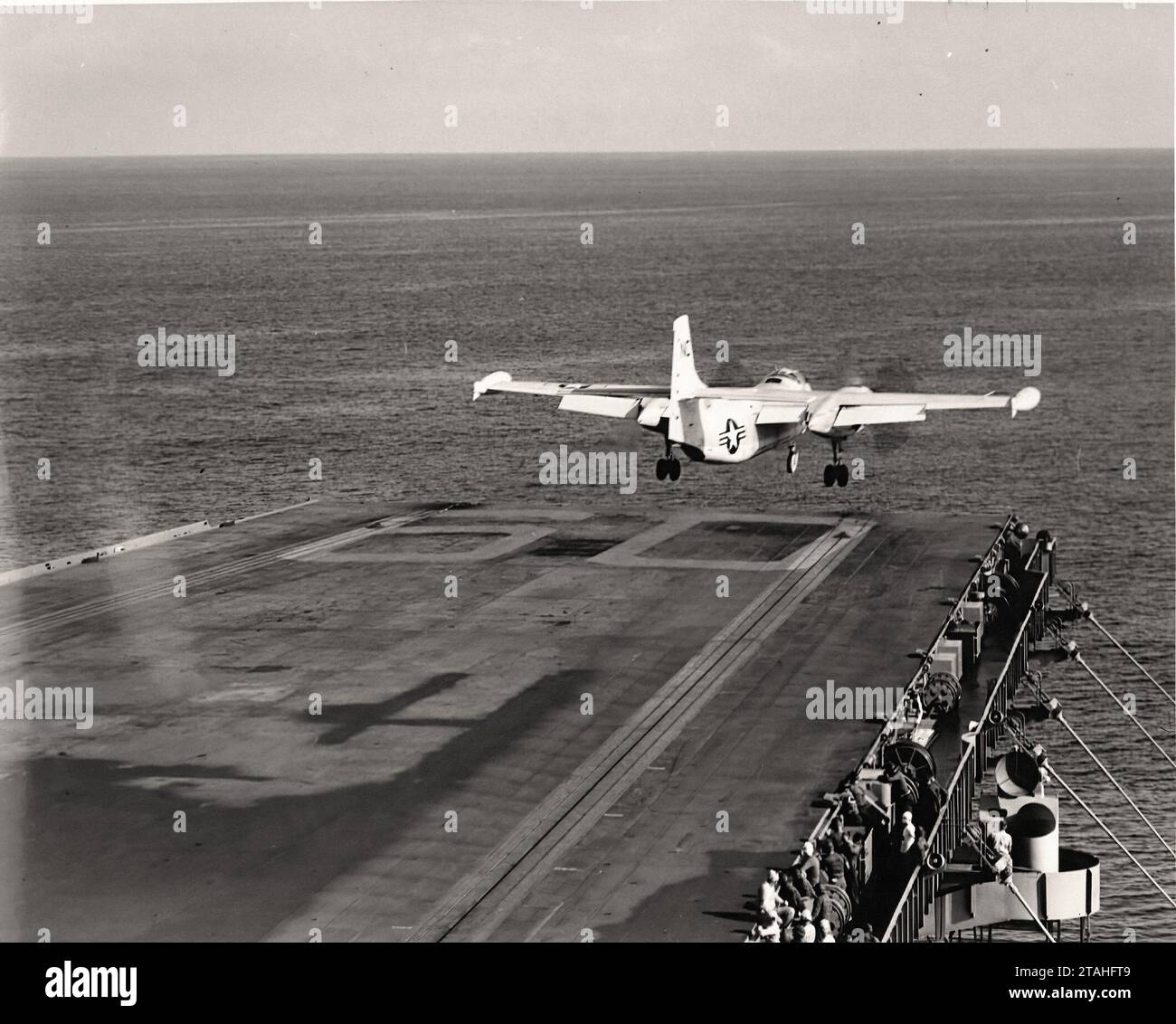 Airplane - North American AJ-2 Savage leaves the flight deck of the USS ...