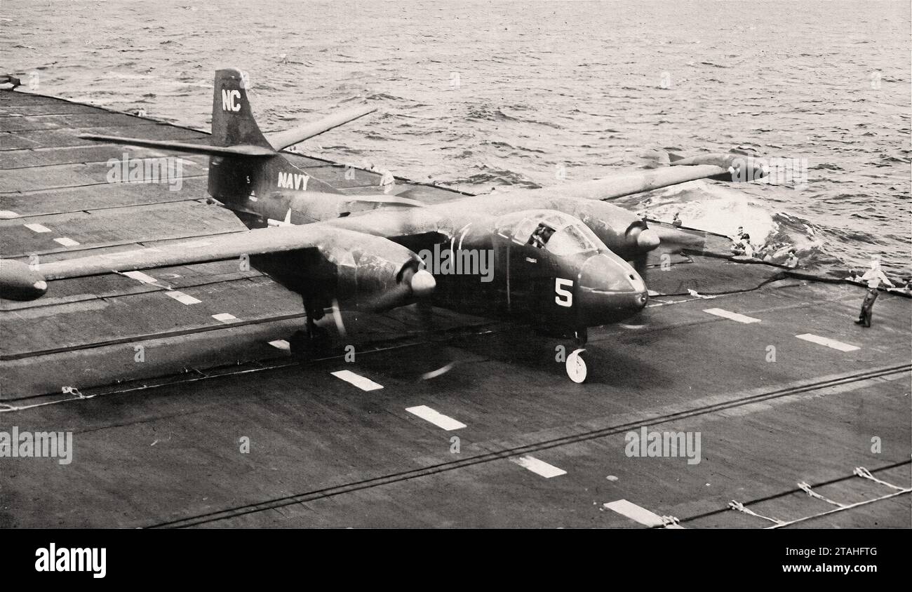 Airplane - North American AJ-2 VC-8, NC X USS Coral Sea Stock Photo - Alamy