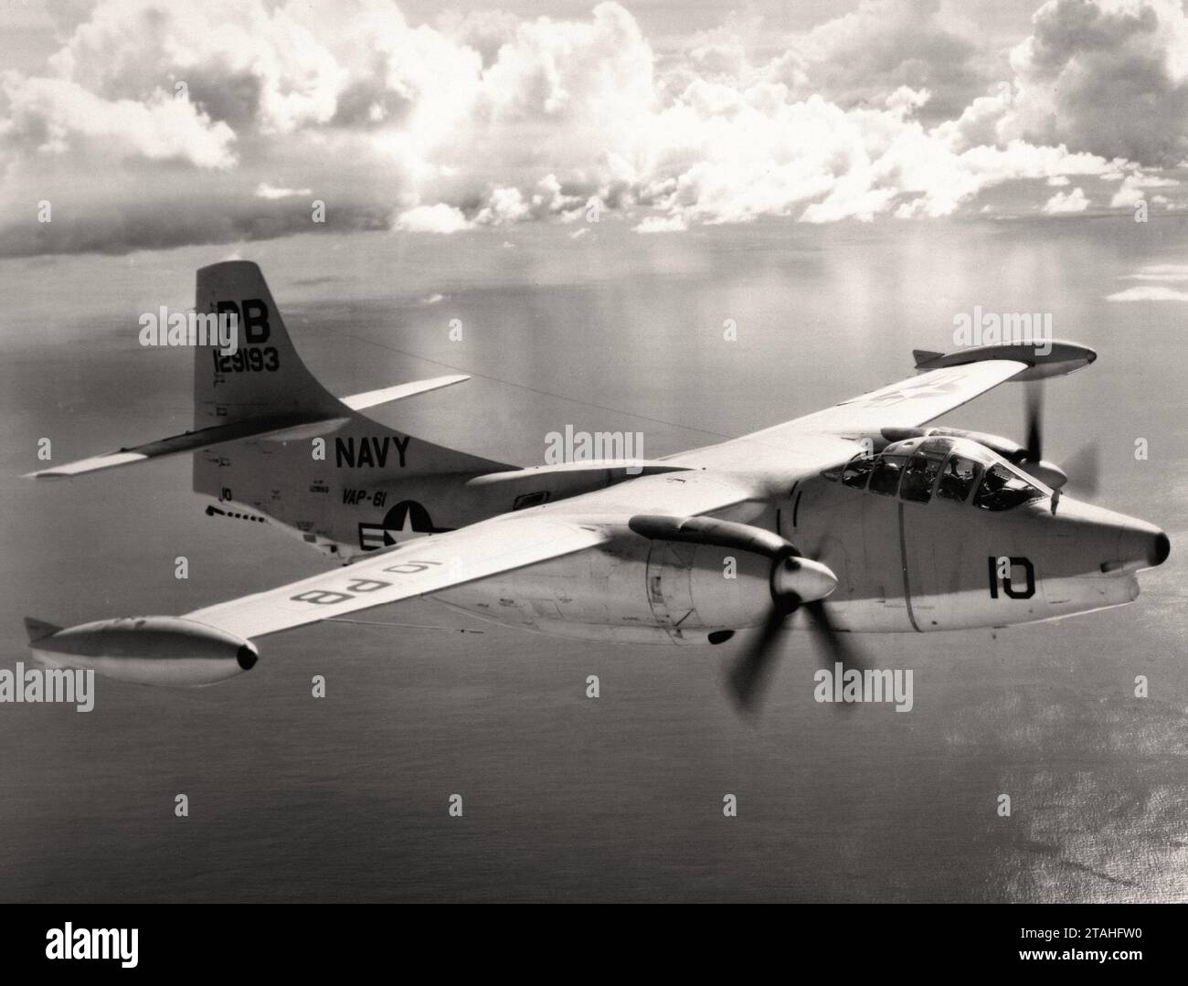 Airplane - North American AJ-2P VAP-61 in flight near Guam Stock Photo ...