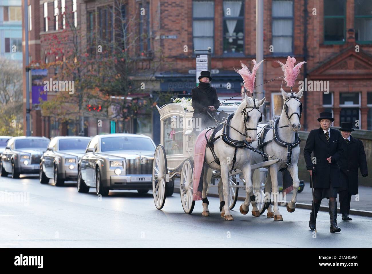 The funeral cortege of baby Indi Gregory, arrives at St Barnabus ...