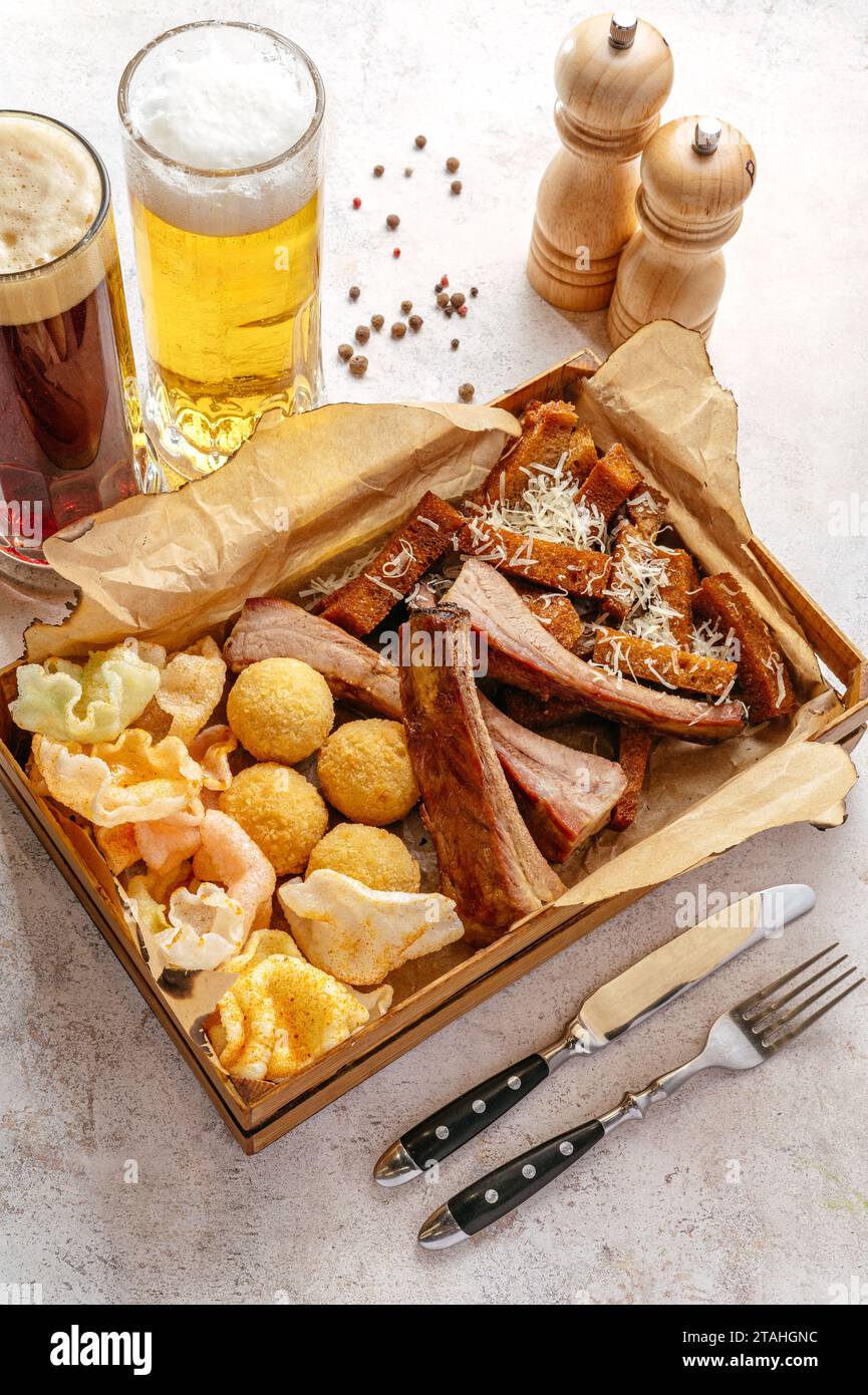 Beer glass lunch snack tasty table hi-res stock photography and images ...