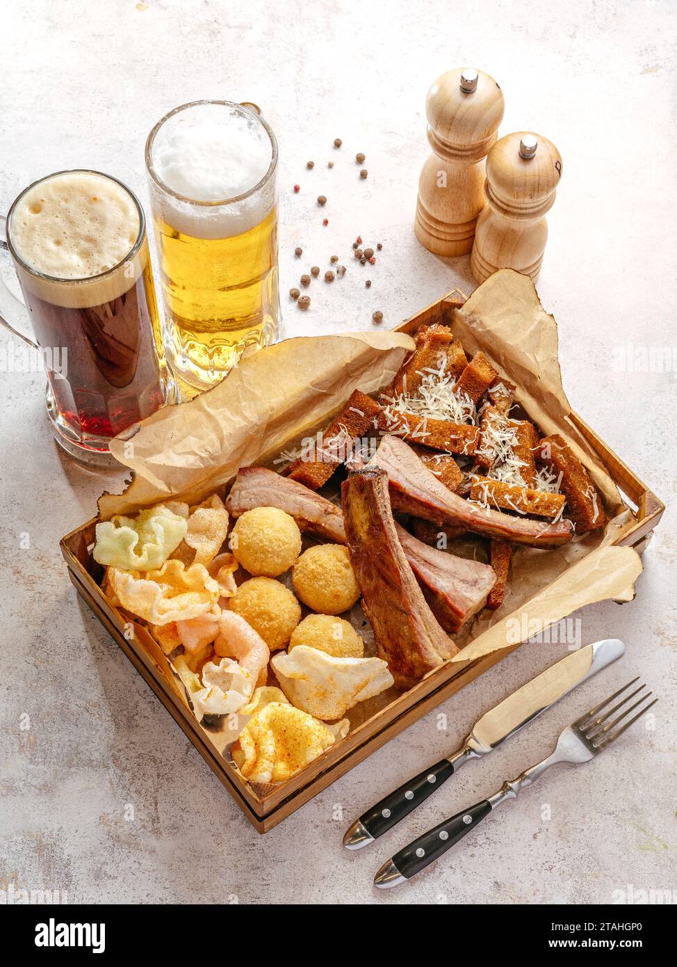 Beer glass lunch snack tasty table hi-res stock photography and images ...