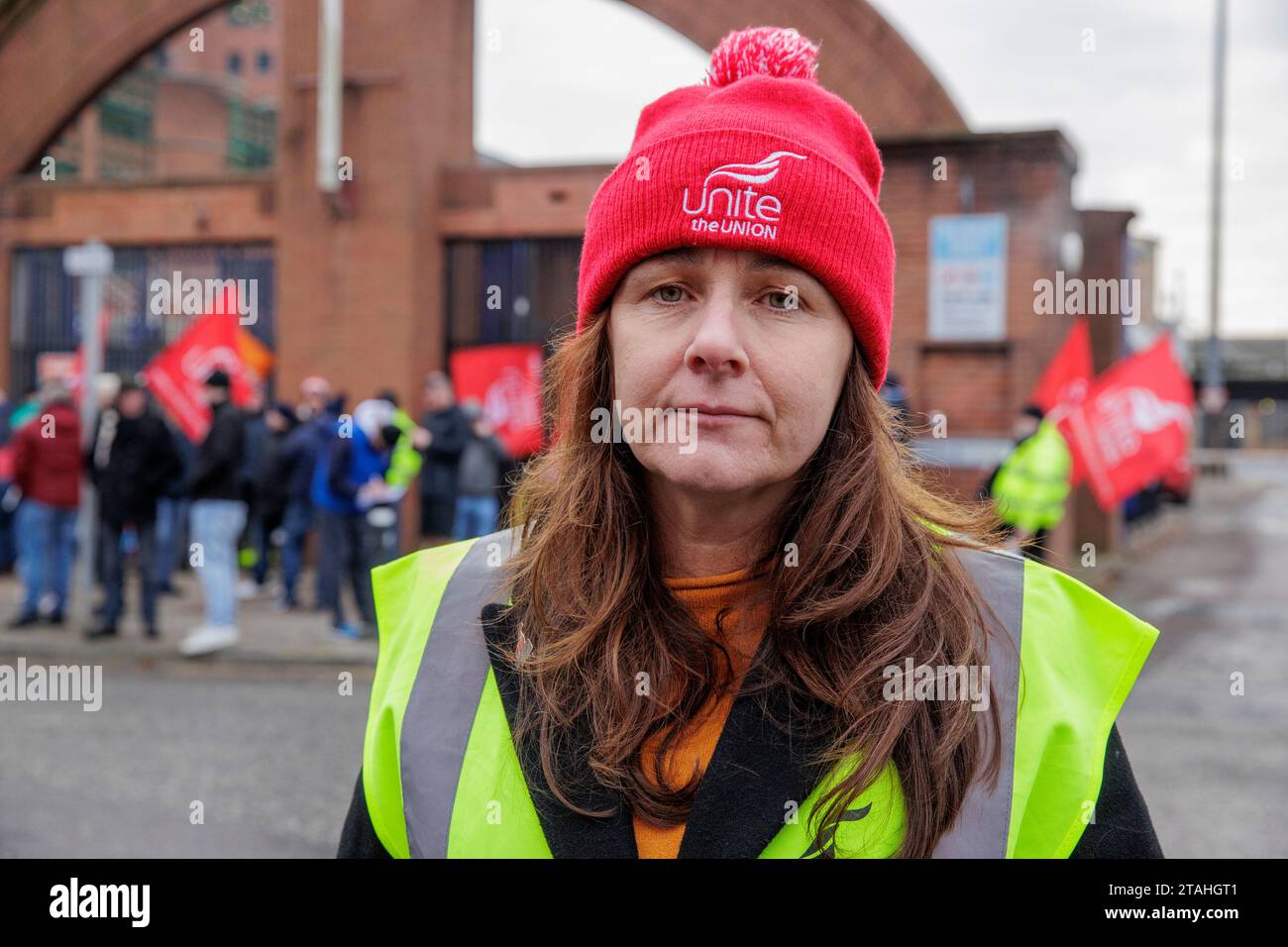 Susan Fitzgerald, Regional Officer of Unite on a picket line at ...