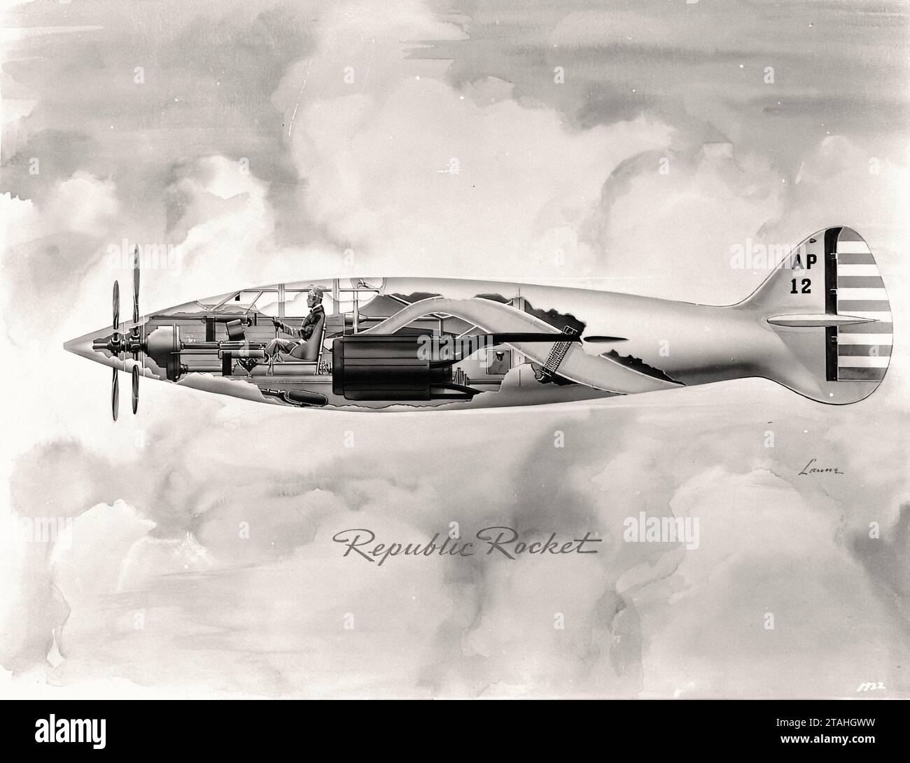 Airplane - Republic AP-12 Rocket cross-section Stock Photo - Alamy