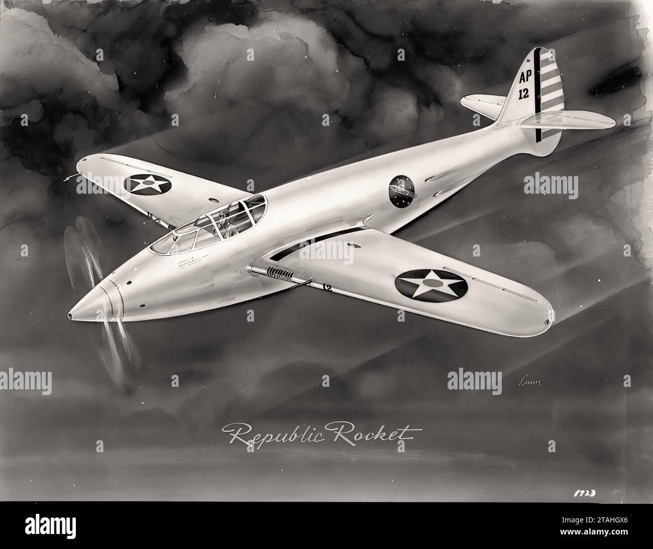 Airplane - Republic AP-12 Rocket drawing Stock Photo - Alamy