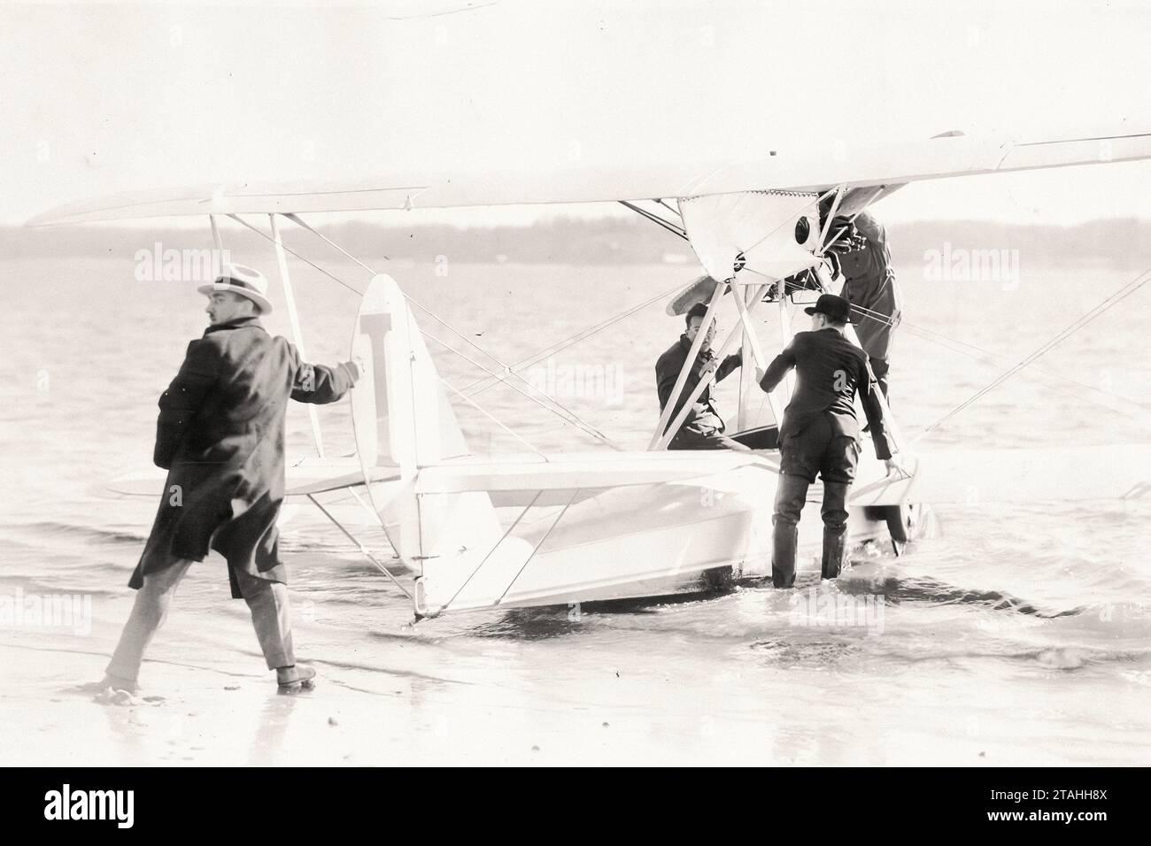 Airplane - Savoia Marchetti S.56 on the beach Stock Photo - Alamy