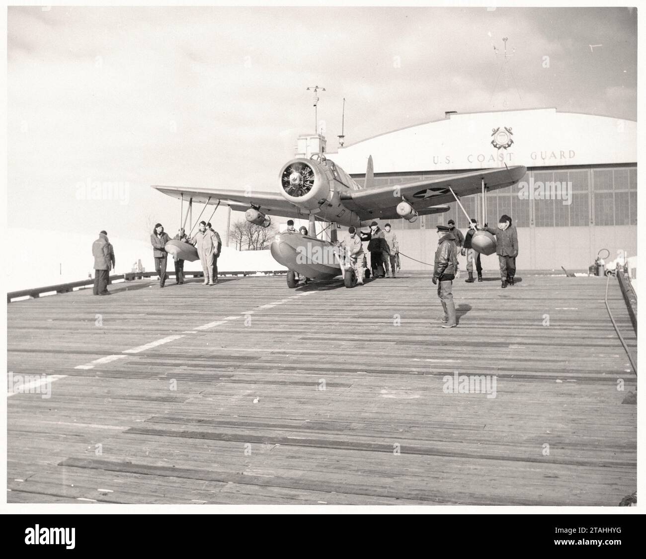 Airplane - Vought OS2U-3 on the seaplane ramp at Air Station Salem ...