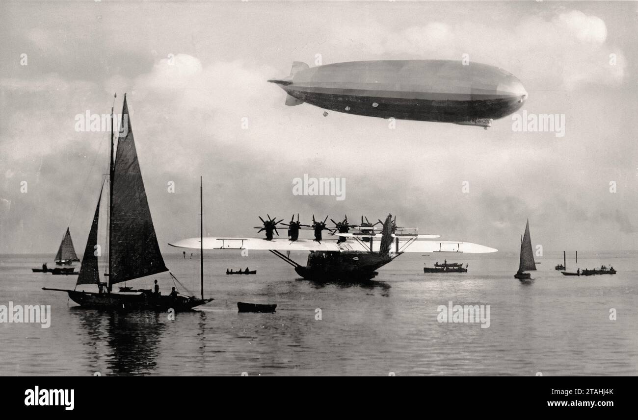 Airplane - Dornier Do X and LZ127 Graf Zeppelin Stock Photo - Alamy