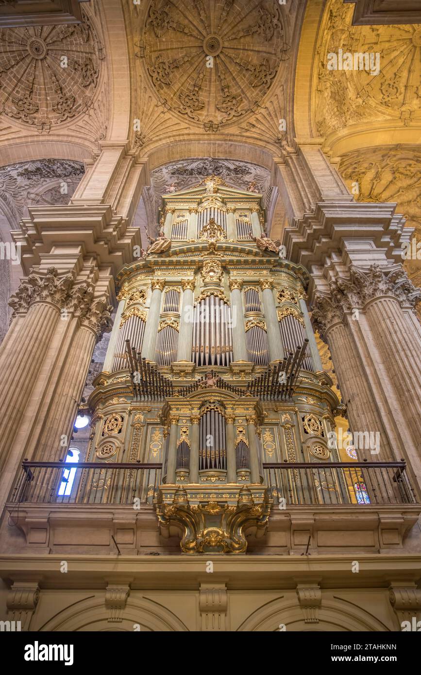 organ pipes in the roman catholic cathedral in malaga andalucia spain ...